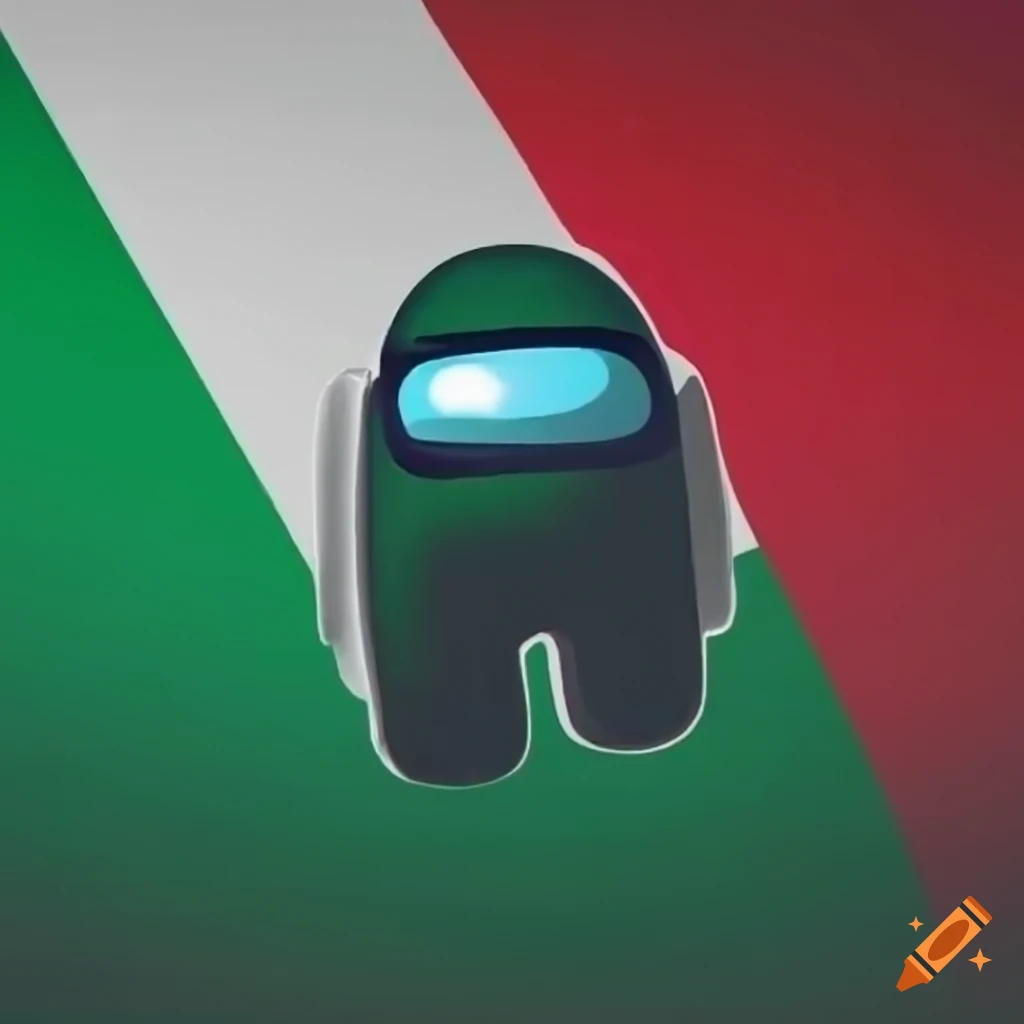 Hungarian flag colors with among us game logo on Craiyon