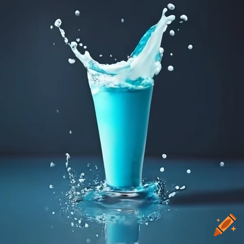 Blue milkshake splashing on Craiyon
