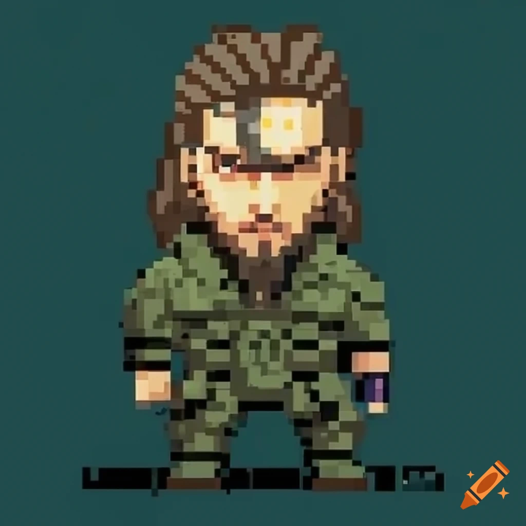 Detailed pixel art from metal gear solid video game universe on Craiyon