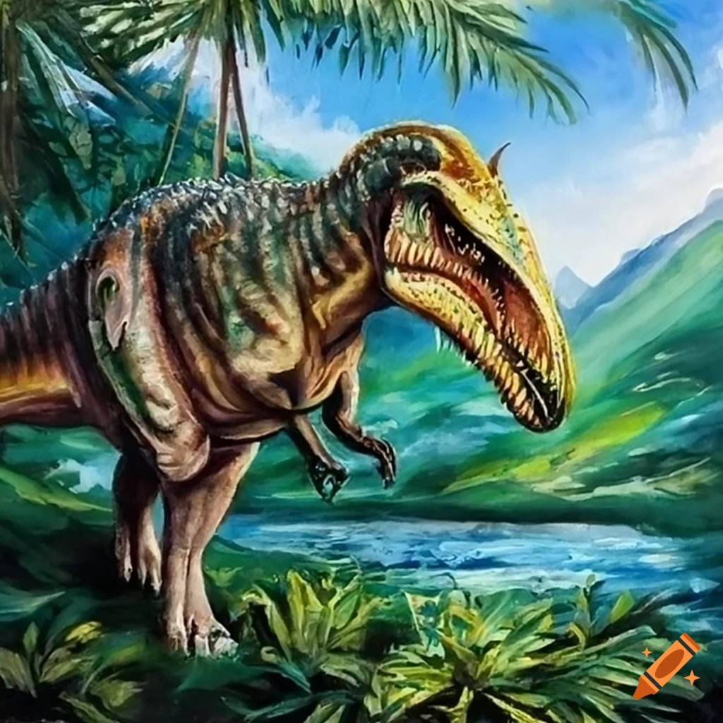 Detailed painting of a dinosaur on Craiyon