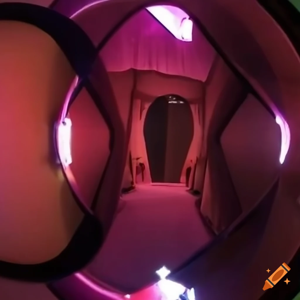 Fun house mirror creating distortion in a reflection world on Craiyon