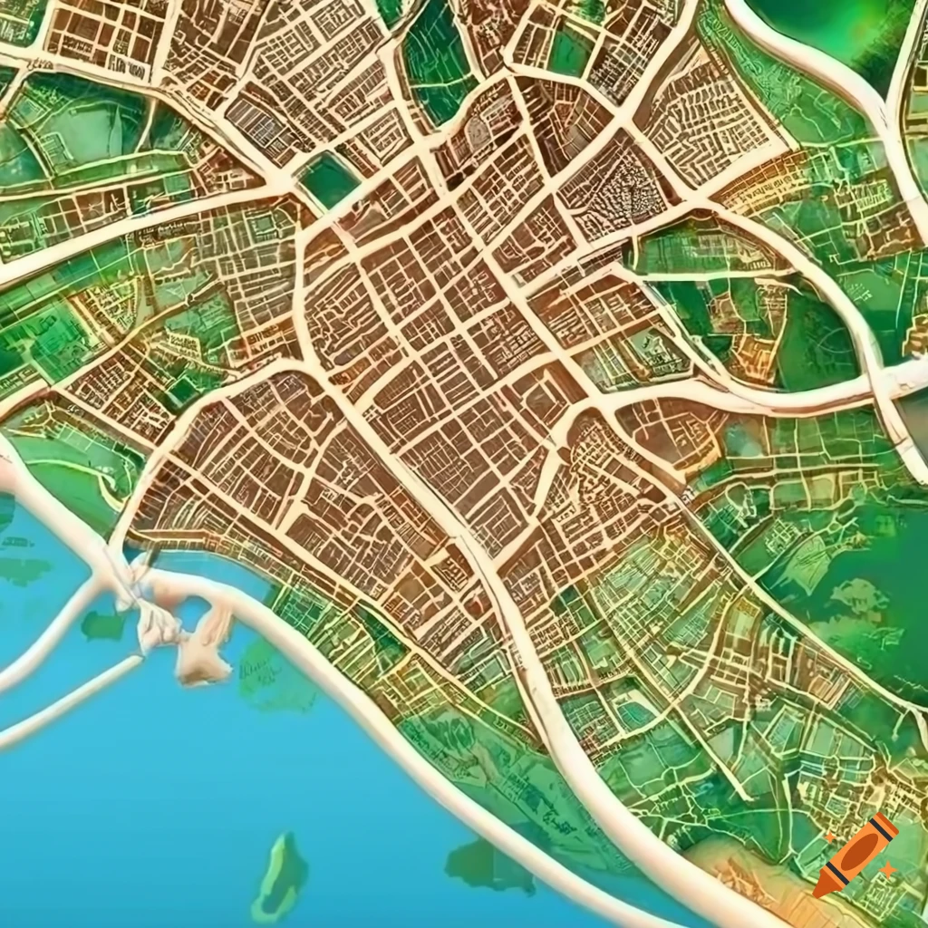 Detailed street map of albi city in france with labels on Craiyon