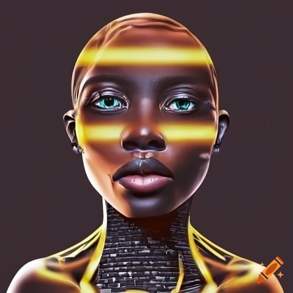 Illustration of a futuristic black city in africa on Craiyon