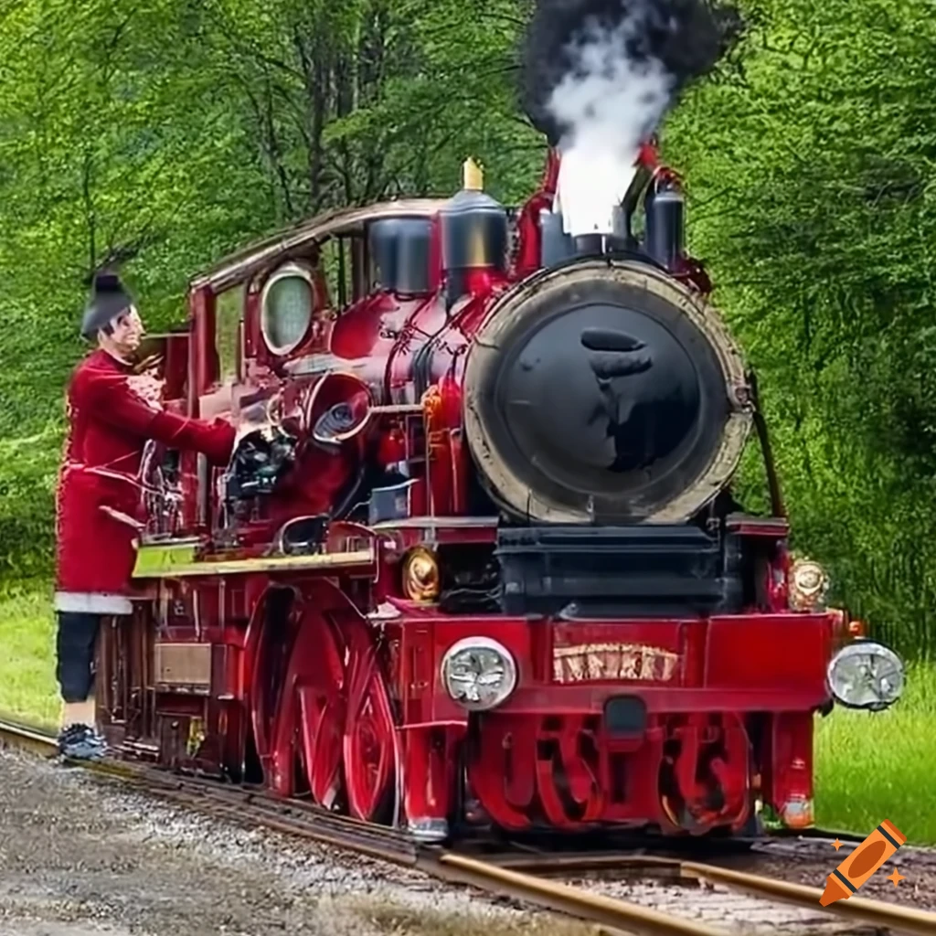 Steam locomotive fire engine truck on Craiyon