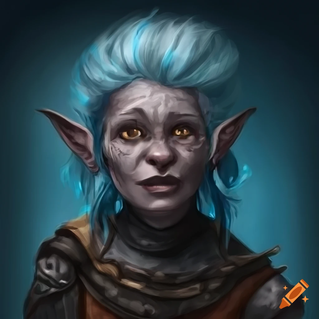 Front facing portrait of an older female deep gnome Dungeons and ...