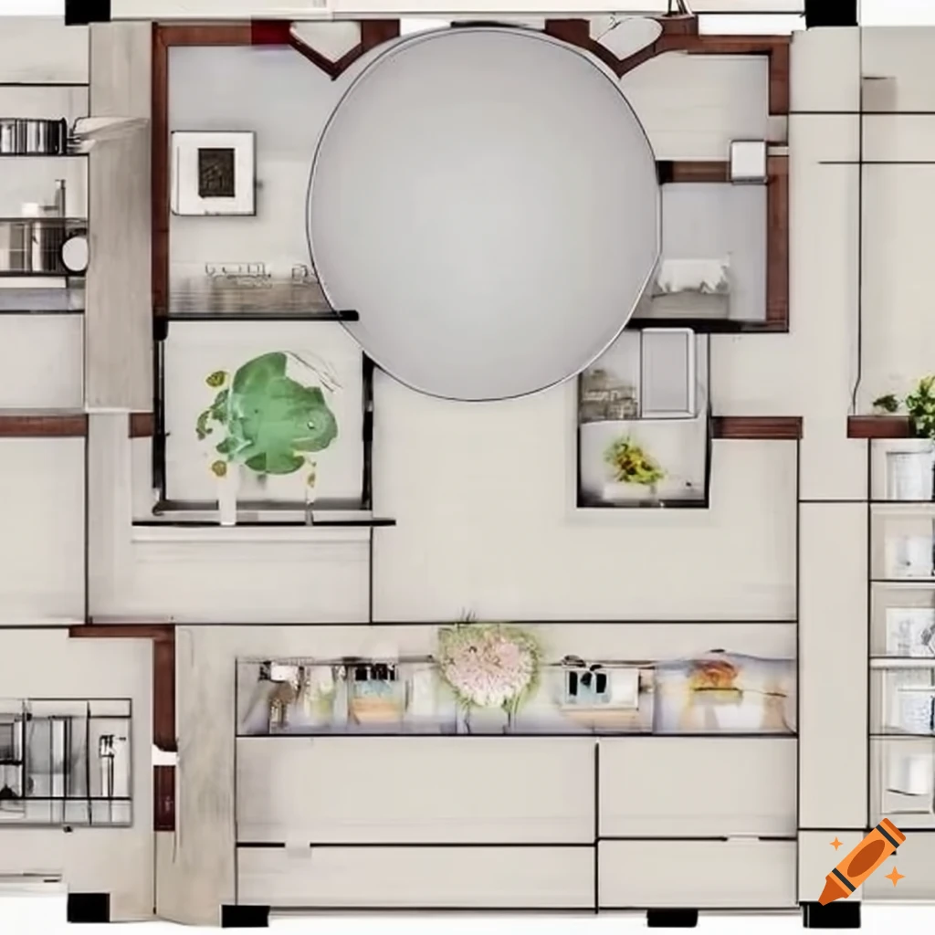 Detailed restaurant floor plan with diverse seating areas and kitchen ...
