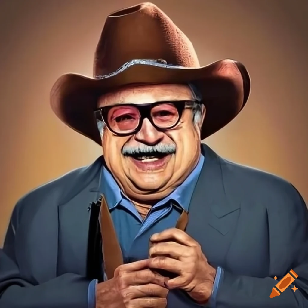 Character with a handlebar mustache and a cowboy hat on Craiyon