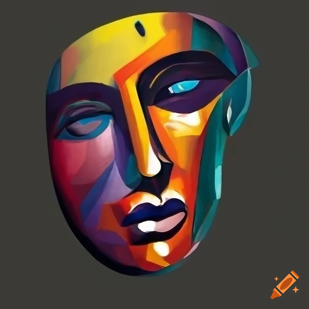Abstract cubist artwork of a man's face on Craiyon