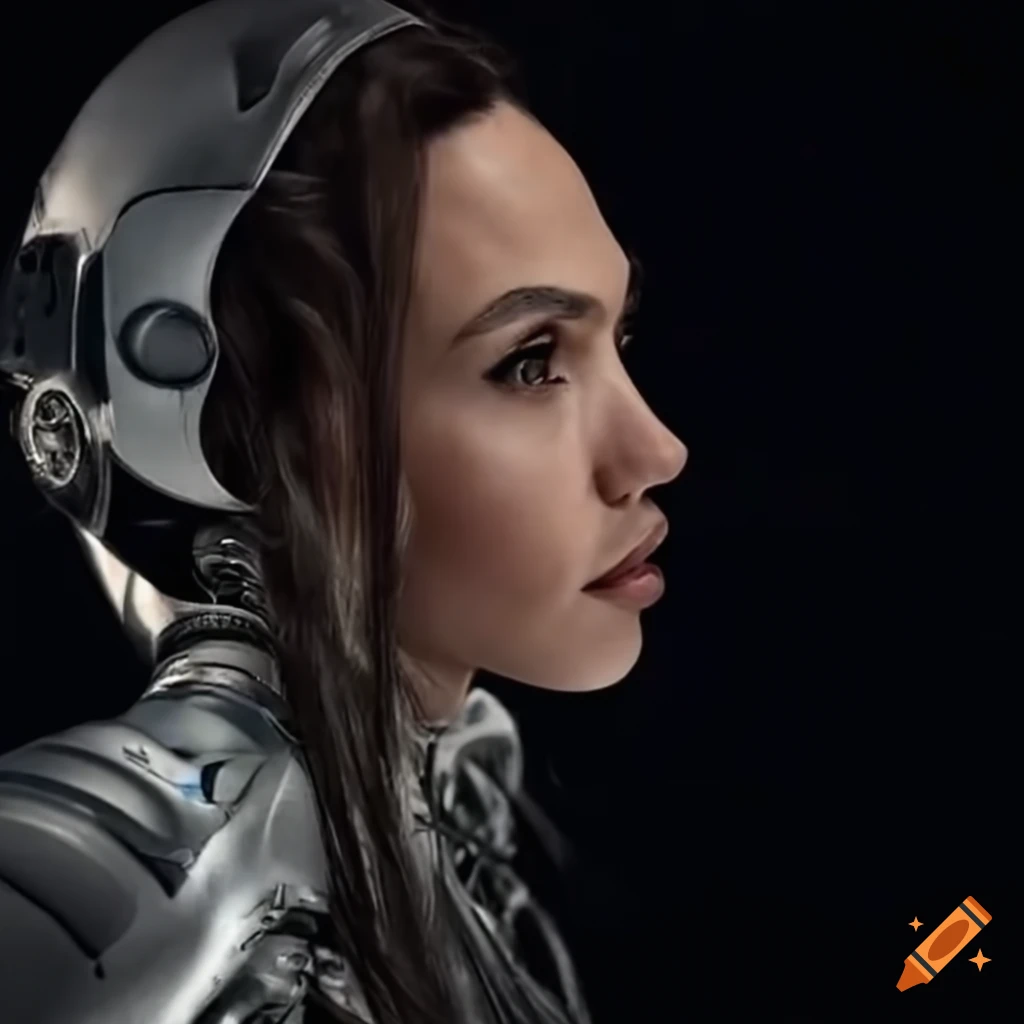 Gal gadot portrayed as cyborg on Craiyon
