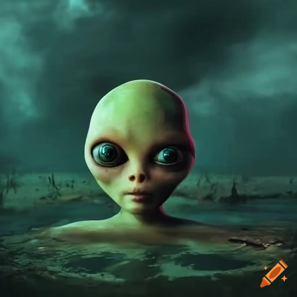 Alien in a spring setting on Craiyon