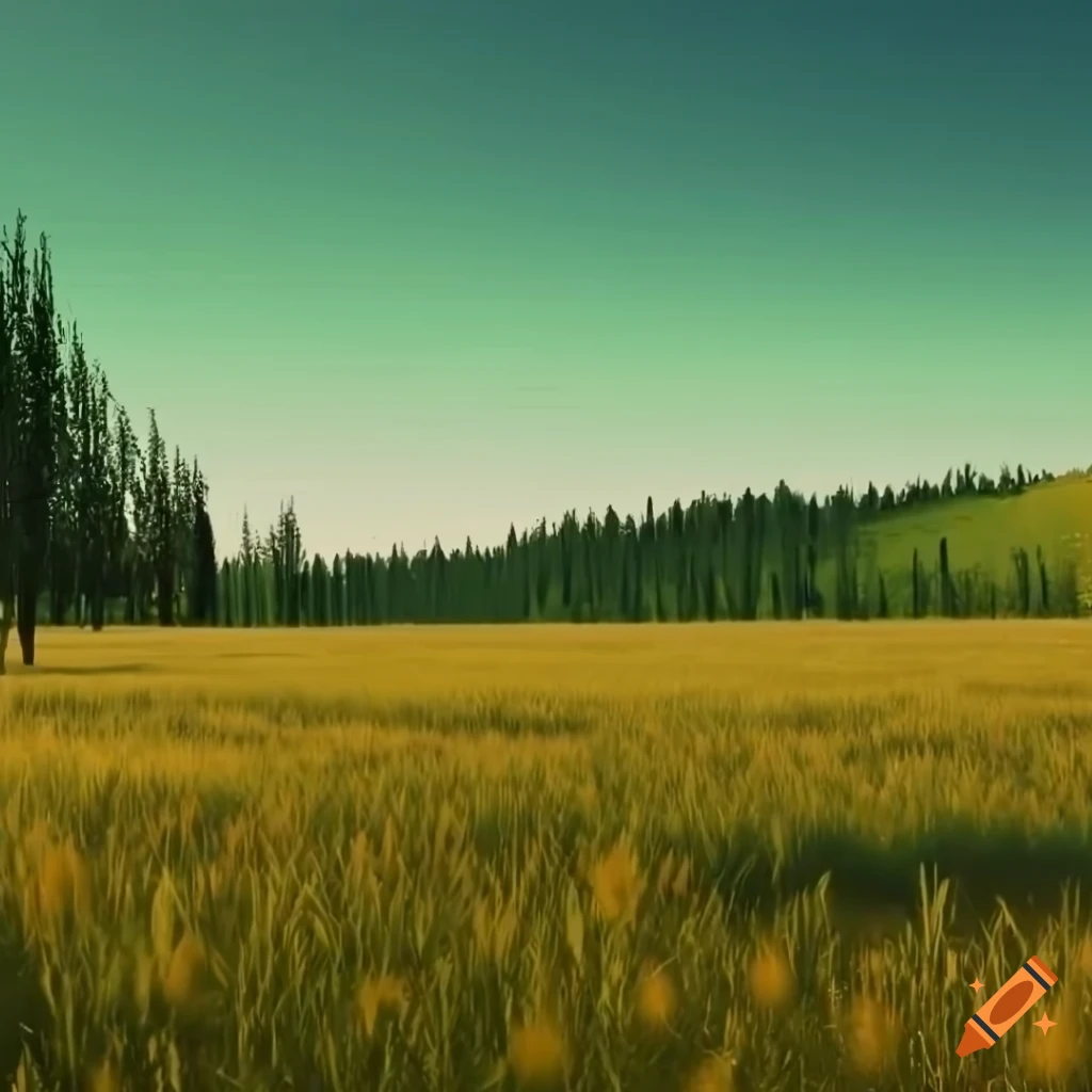 Meadow landscape 3D render with ray tracing and high detail on Craiyon