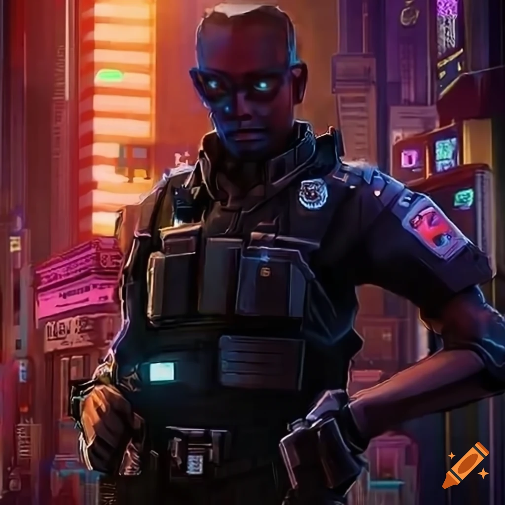 Cyberpunk police lieutenant on Craiyon