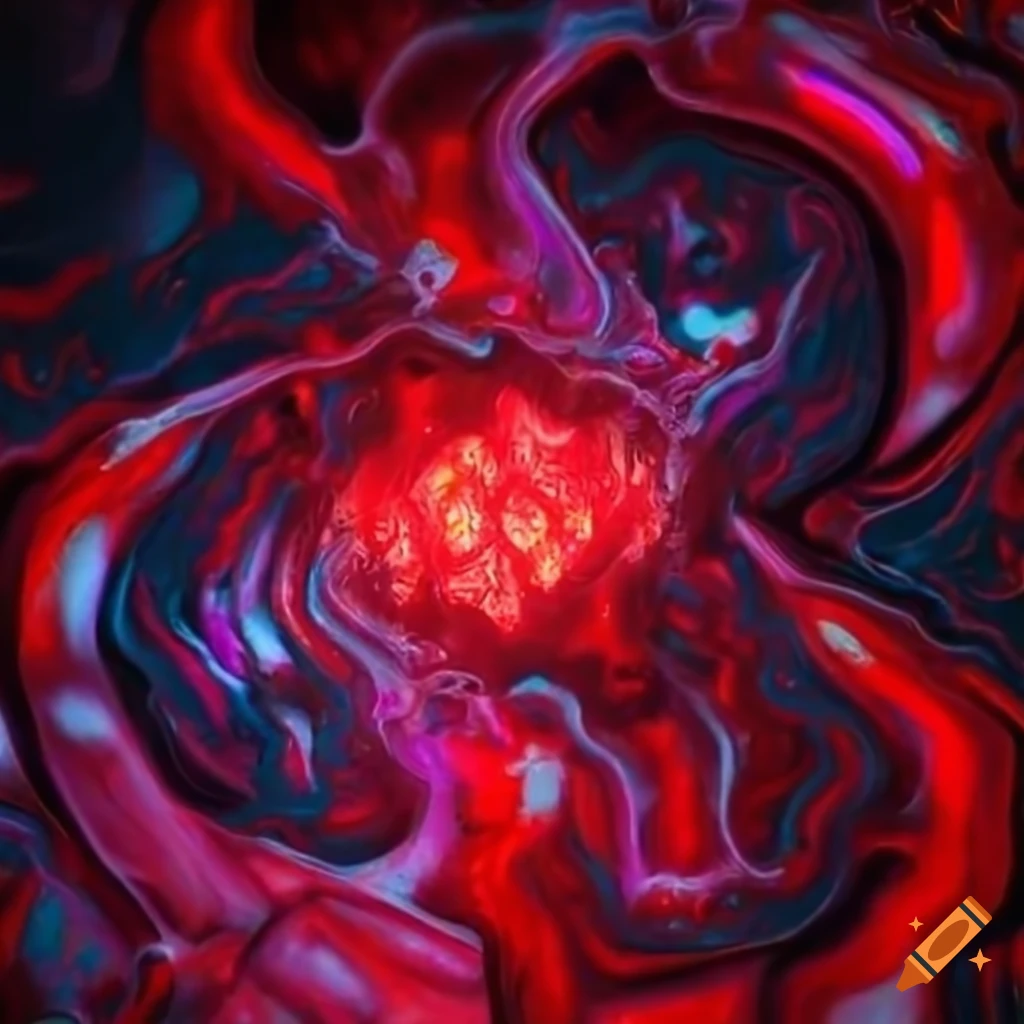 Unknown red entity created by painted streaks in the void on Craiyon