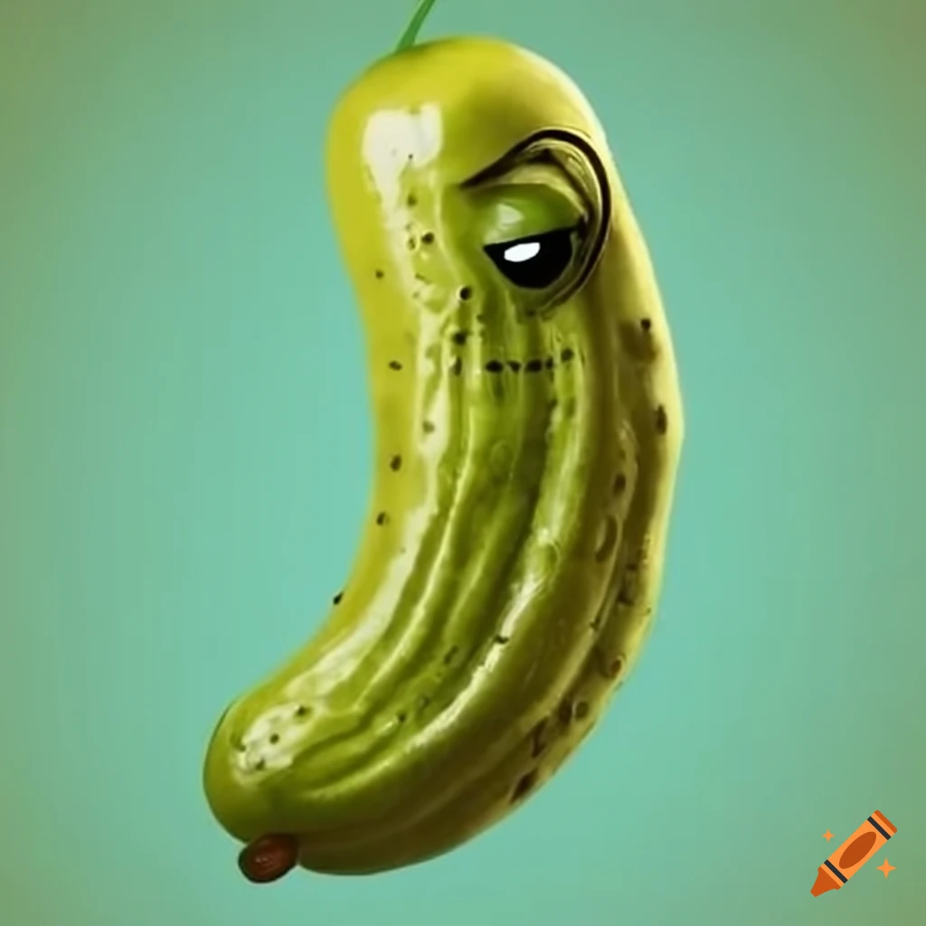 Mr. clean depicted as a pickle on Craiyon