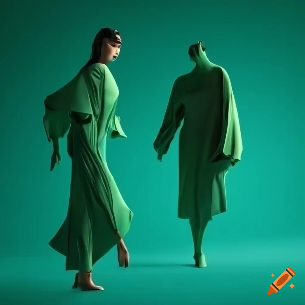 Studio photo of 4k 3d rendering of unisex wrinkled clothing by issey ...