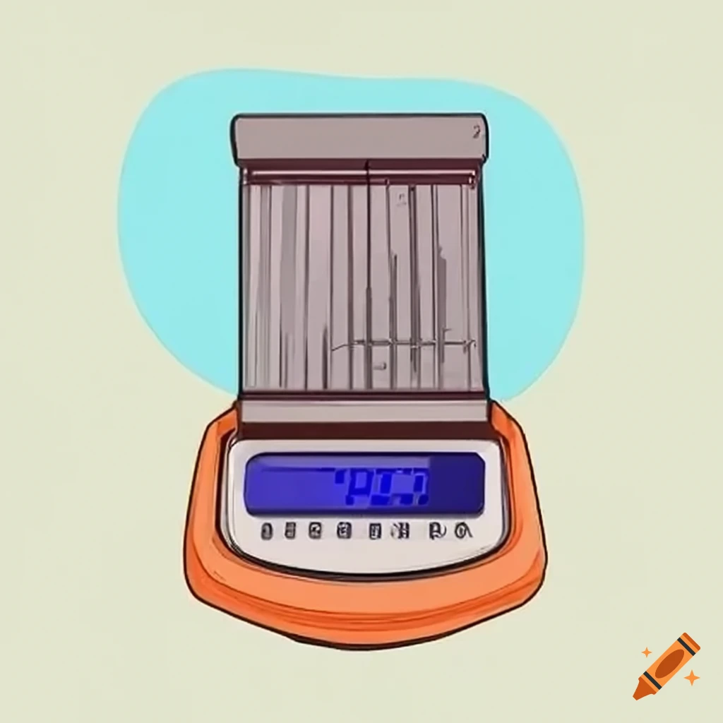 Digital counting scale cut in half on Craiyon