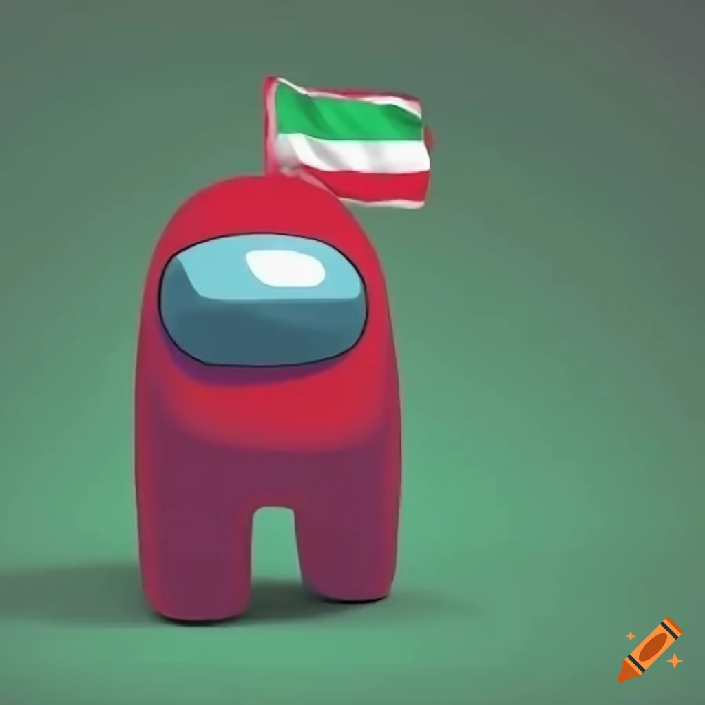Hungarian flag colors with among us game logo on Craiyon