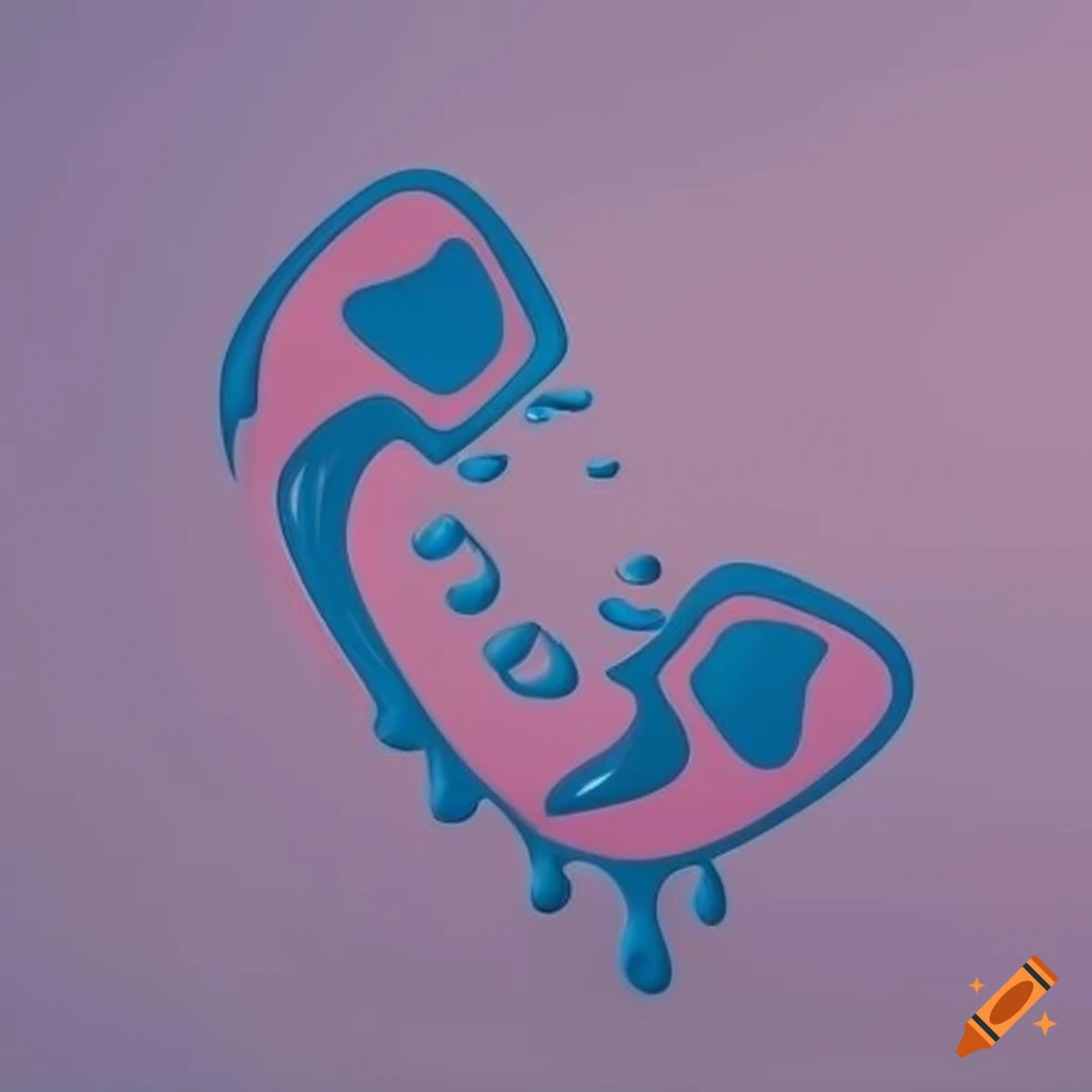 Melting blue and pink phone logo on Craiyon