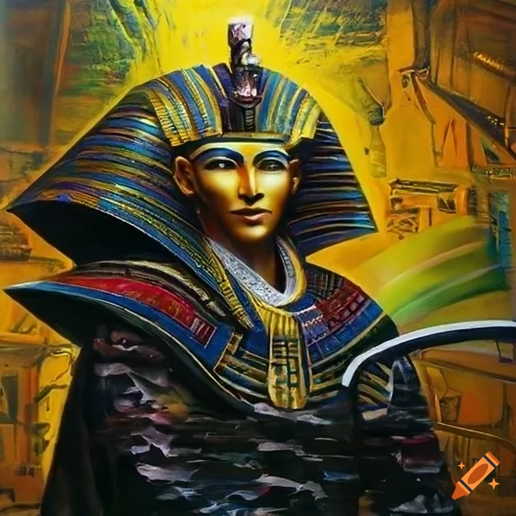 Portrait of pharaoh hatshepsut with artistic influences on Craiyon