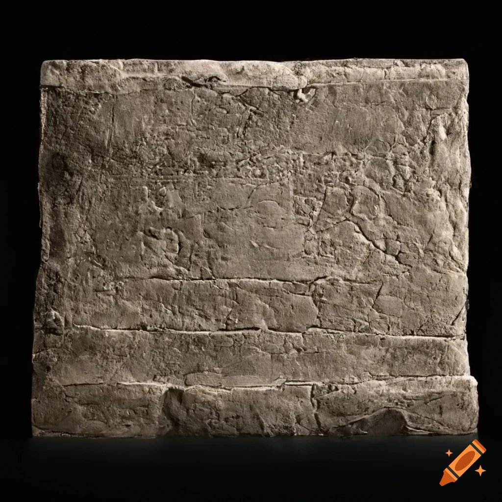 Ancient blank stone tablet on Craiyon