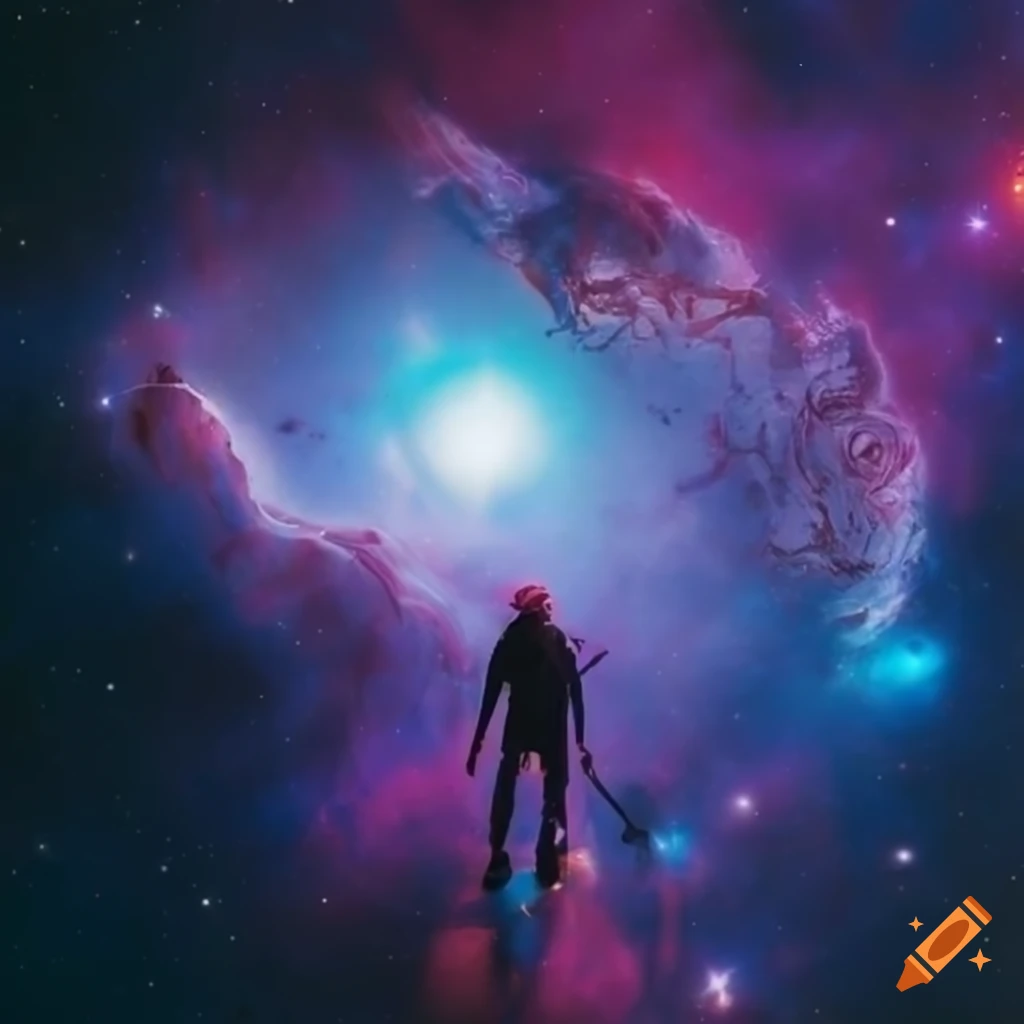 Sci-fi galactic space album cover on Craiyon