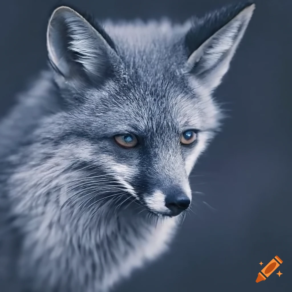 Lady fox black and grey on Craiyon