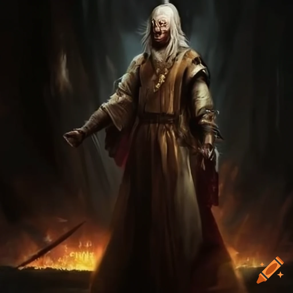 Nighttime battle against evil spirits in the middle ages on Craiyon