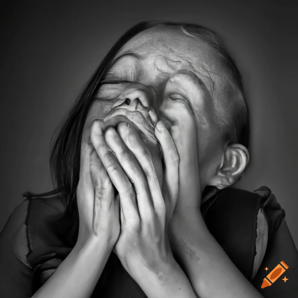 Person showing frustration and disappointment in detailed close-up on ...