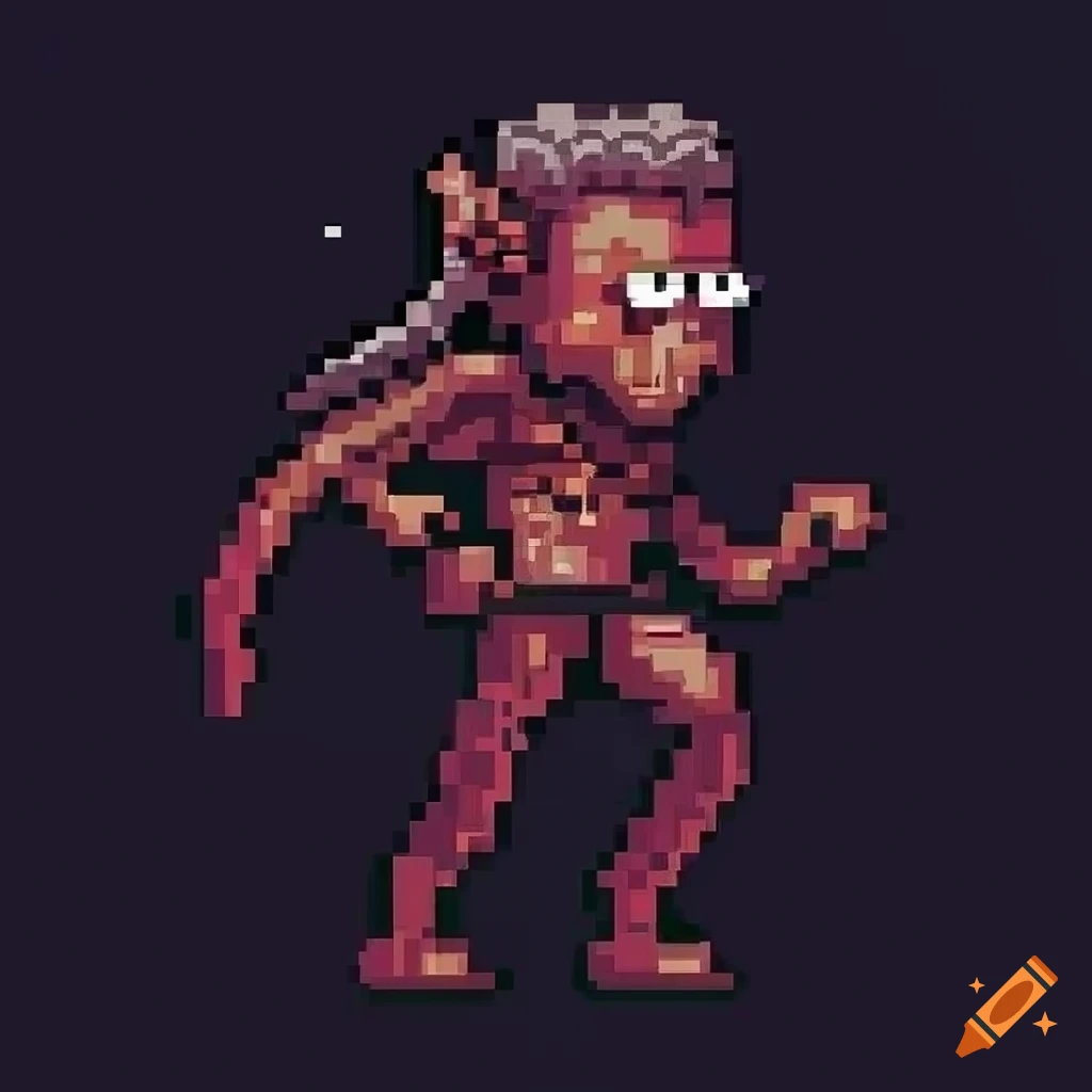 Pixel art demon character in retro style for Loop Hero game on Craiyon
