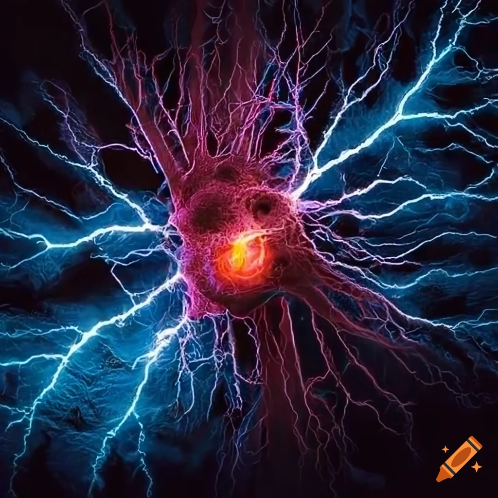 Neuron lightning flash on Craiyon