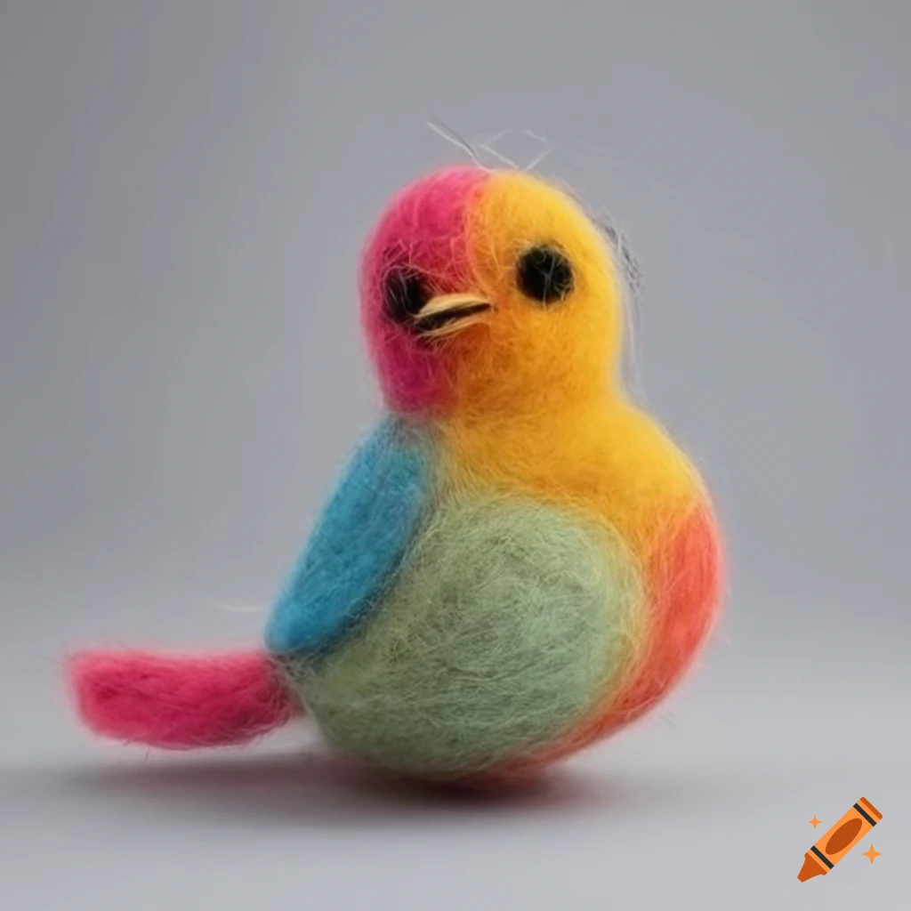 Felted wool birds on Craiyon