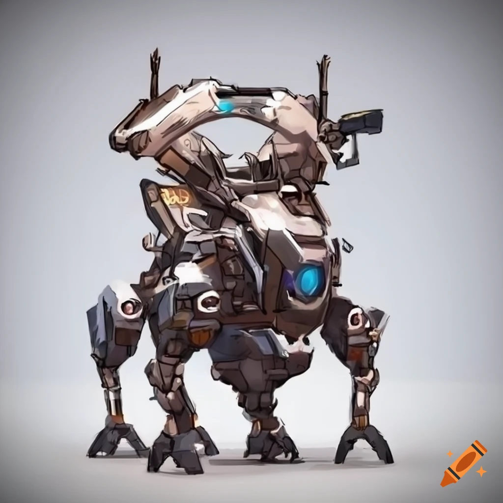 Sleek and sophisticated mech design on Craiyon