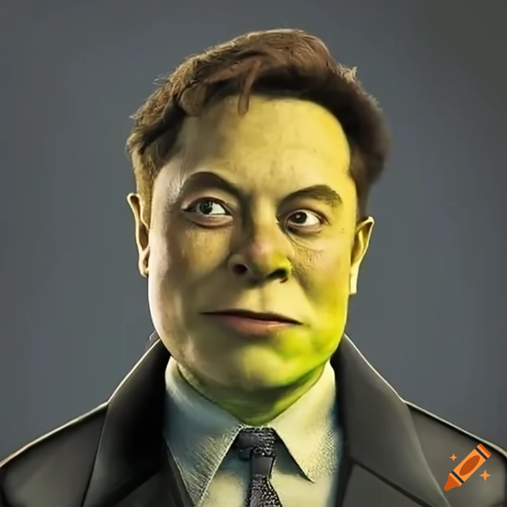 Elon Musk Depicted As A Shrek Character In An Artistic Representation On Craiyon