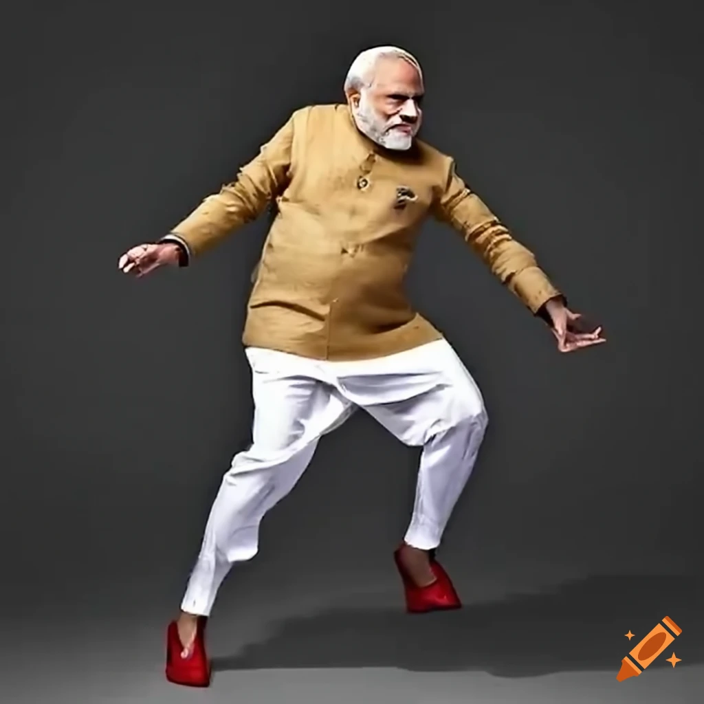 Modi dancing emotively on Craiyon