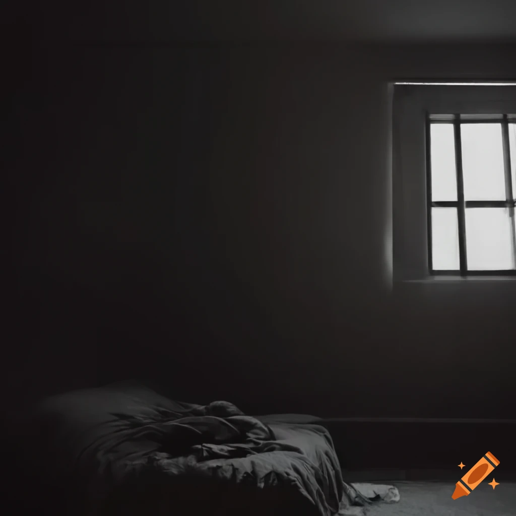 Dark liminal bedroom space on Craiyon