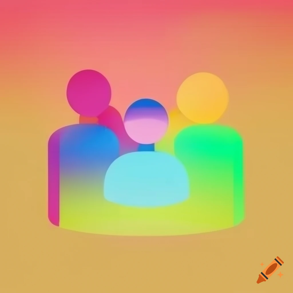 Colorful user logo illustration on dark background on Craiyon