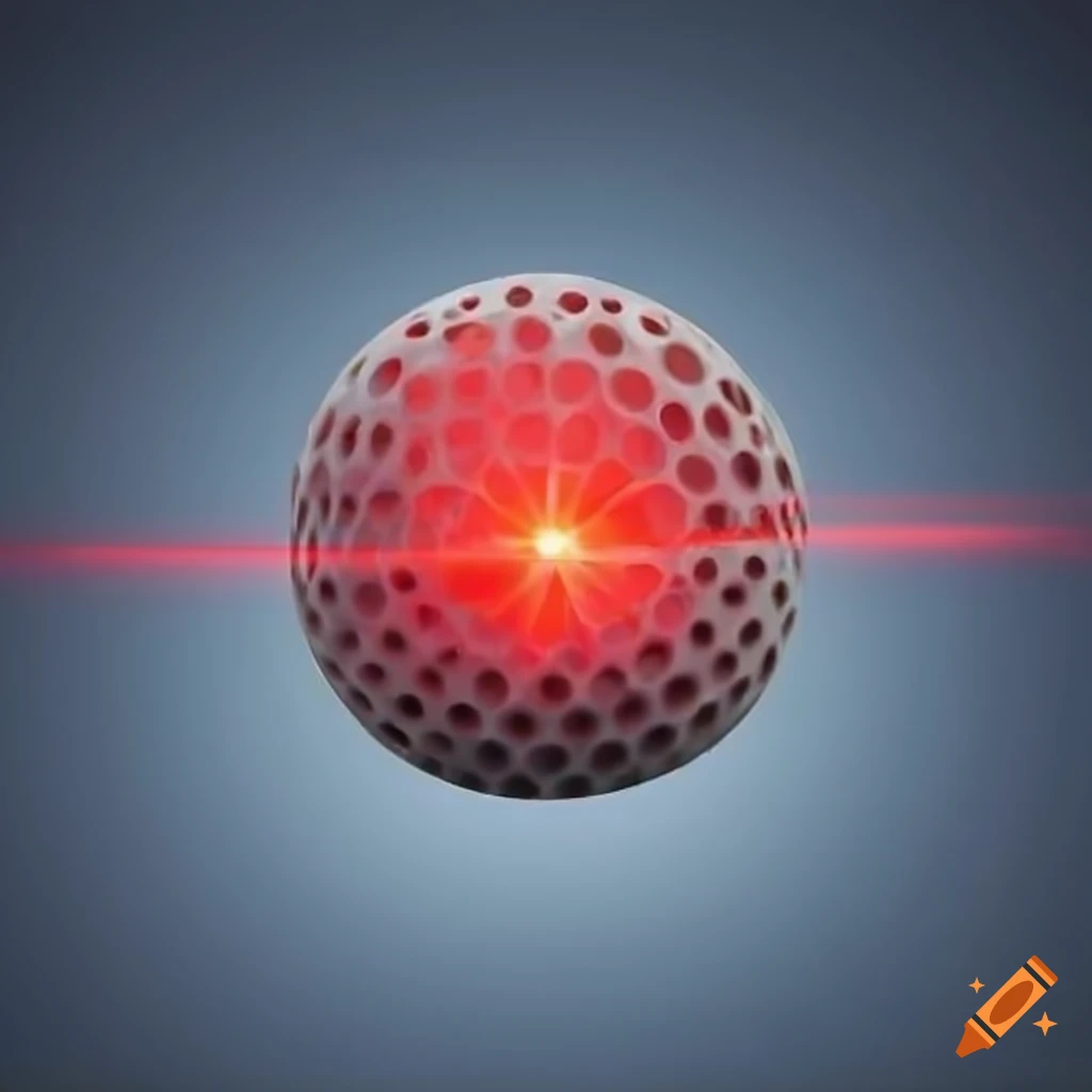 Red laser pointer on a golf ball on Craiyon