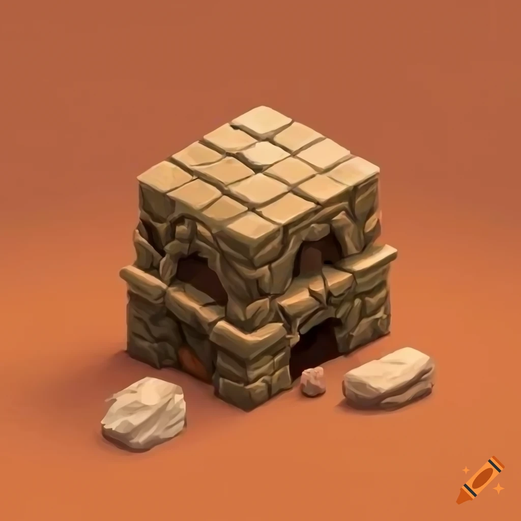 Sandstone rpg tiles in isometric view on Craiyon