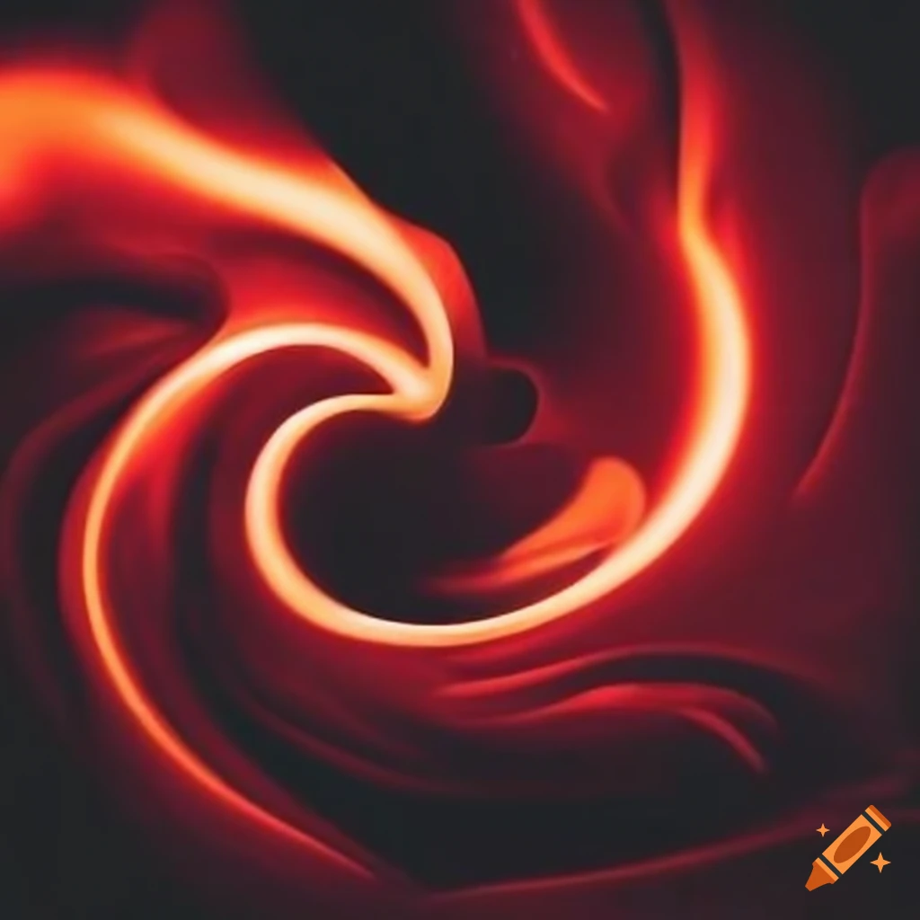 Burning red swirl closeup on Craiyon