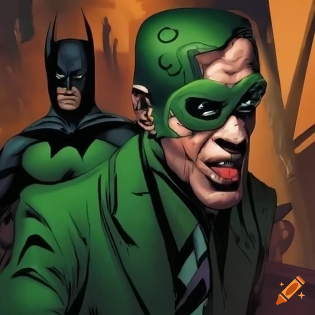 Batman vs riddler battle of wits showdown on Craiyon