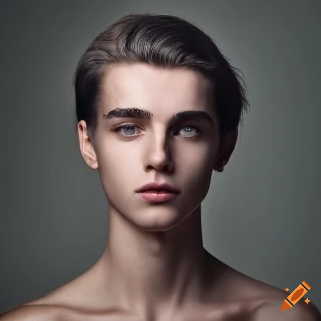 Portrait of a stylish man with dark hair and sharp features on Craiyon