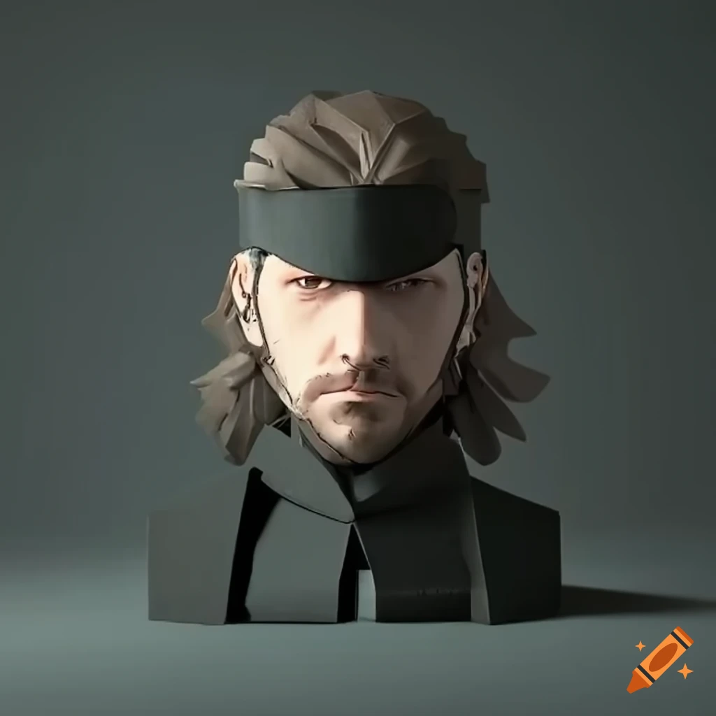 Minimalist paper sculpture of metal gear solid game on Craiyon
