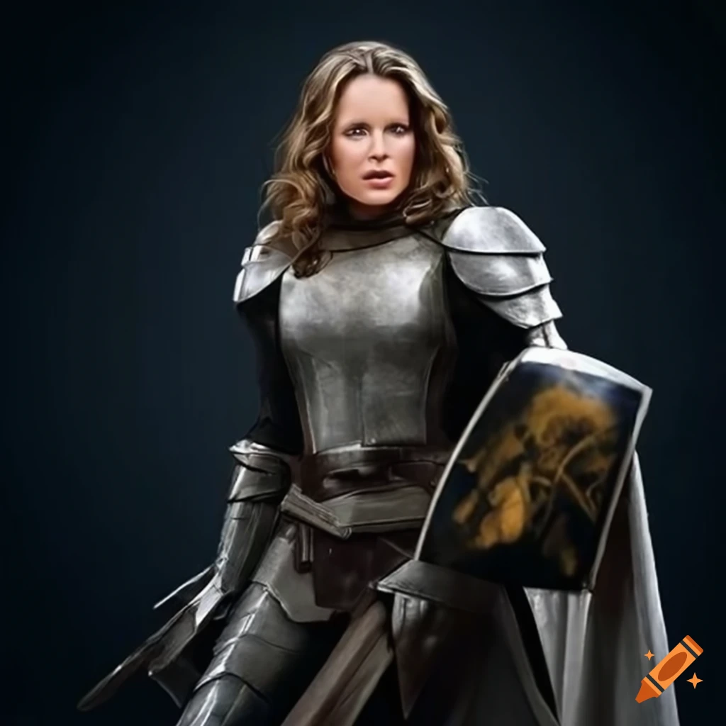 Kate beckinsale portrayed as a knight on Craiyon