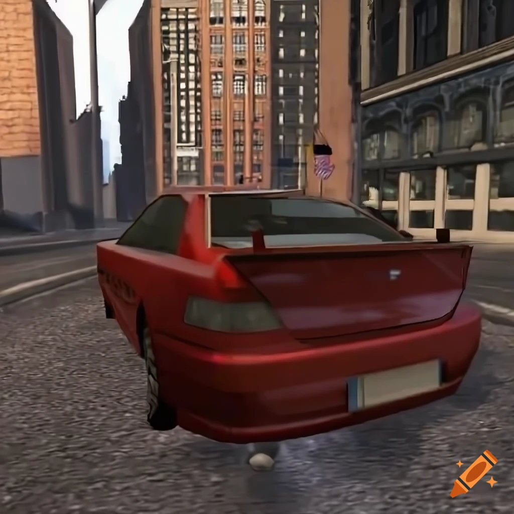 Gta 3 style car in a realistic city setting on Craiyon