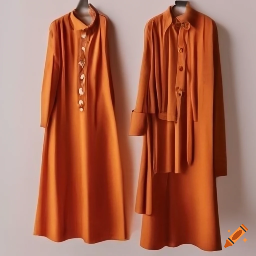 Unisex orange cotton and pvc fashion in hd photo by irving penn on Craiyon