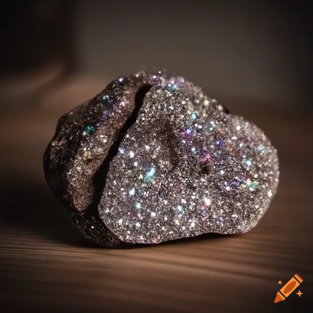 Three sparkly rocks on Craiyon