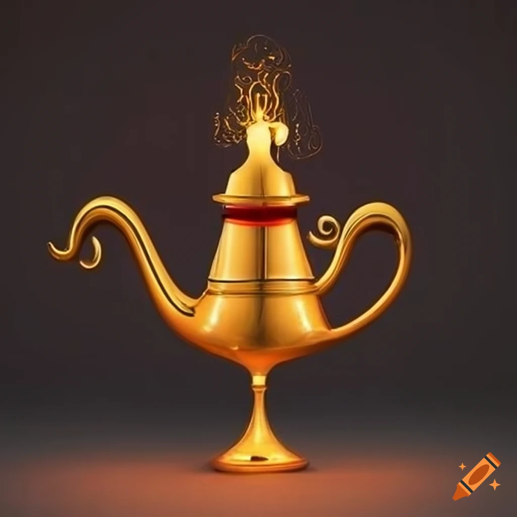 Sleek aladdin's lamp on Craiyon