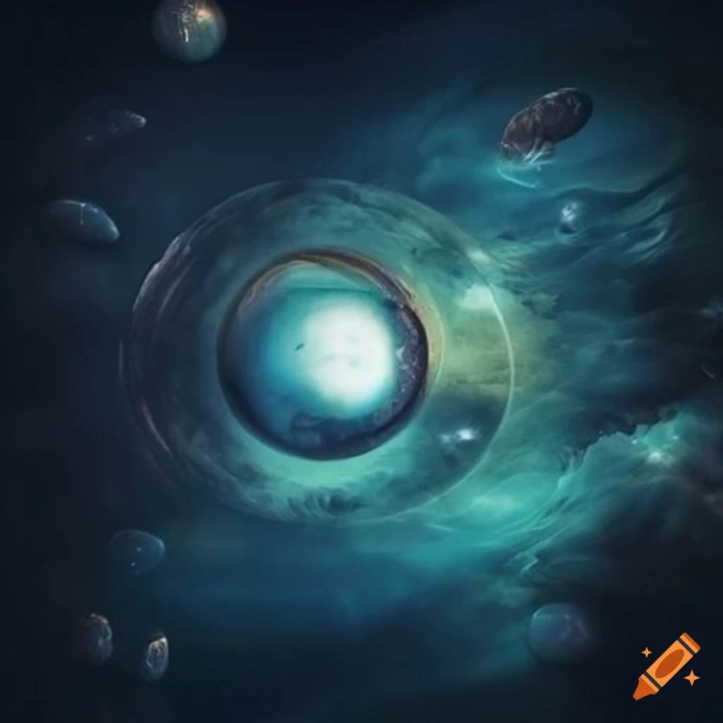 Surreal floating eyes in space on Craiyon