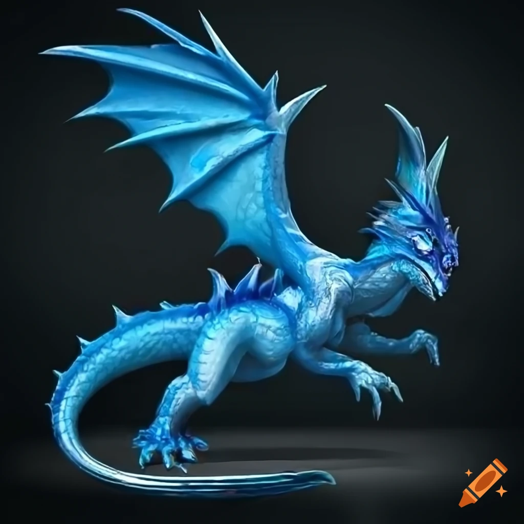 Blue dragon standing on two legs on Craiyon