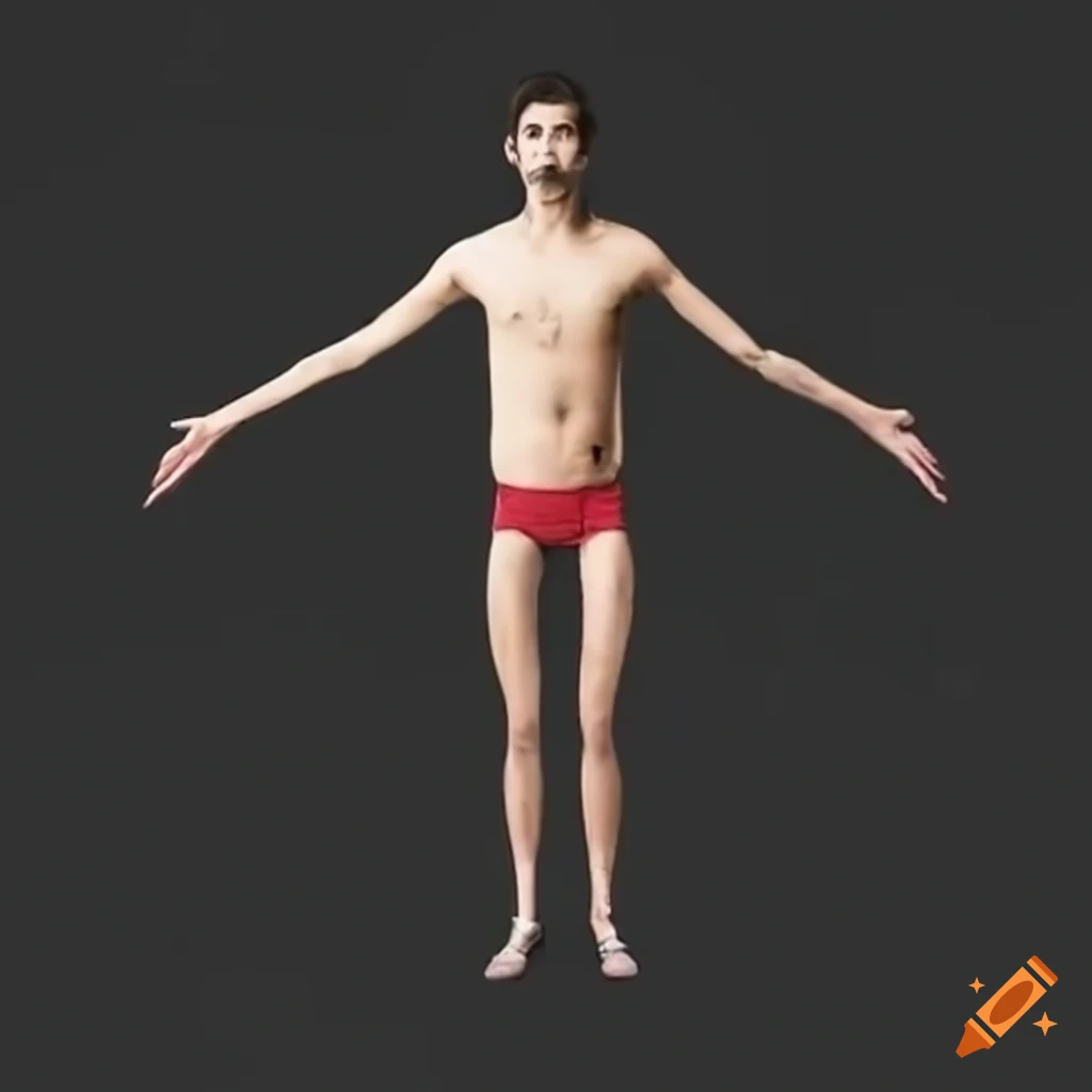 Man with unusually long arms on Craiyon